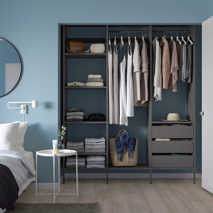 AURDAL Combinación de clóset, gris oscuro, 190x40x221 cm - IKEA Mexico