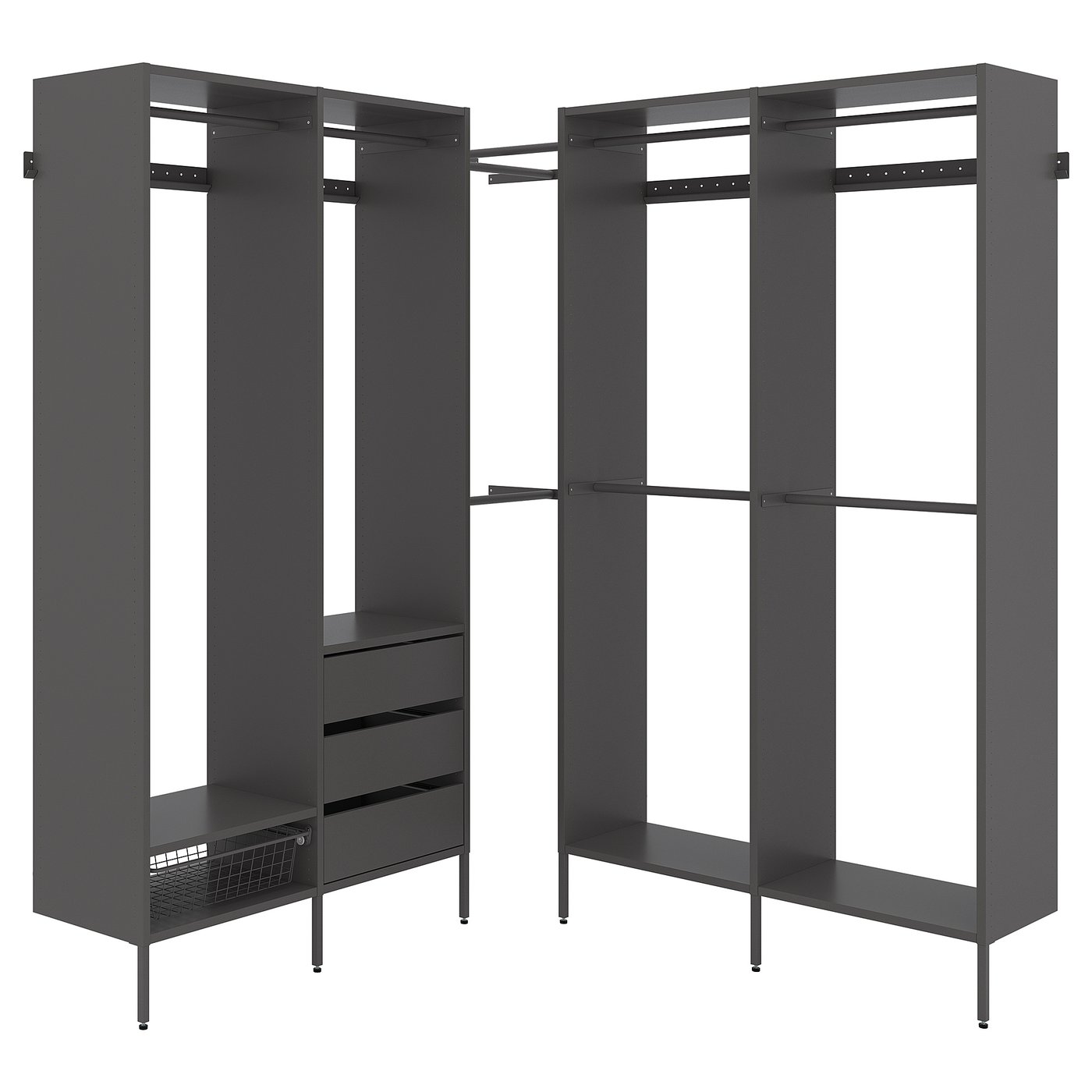 AURDAL Combinación de clóset, gris oscuro, 180-213x40x221 cm - IKEA Mexico