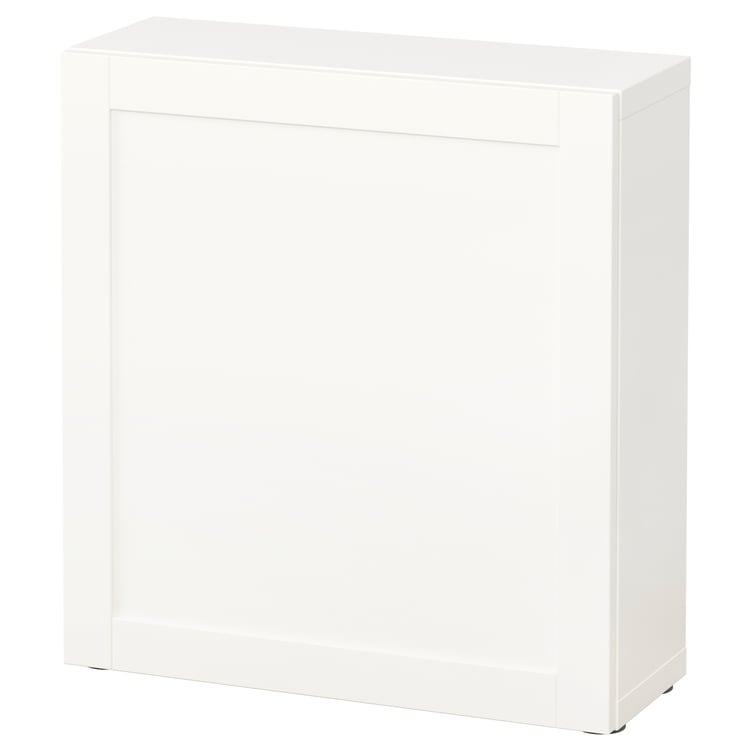 BESTÅ Estante con puerta, blanco/Hanviken blanco, 60x22x64 cm - IKEA Mexico