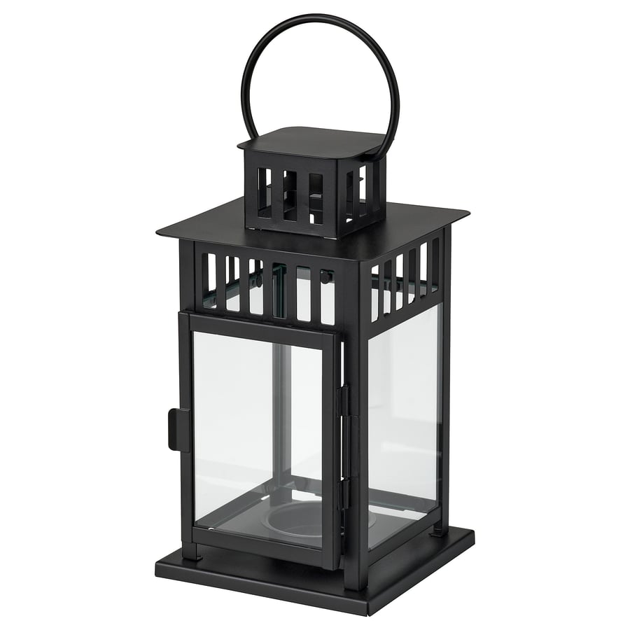 BORRBY Quinqué, int/ext negro, 20 cm - IKEA Mexico