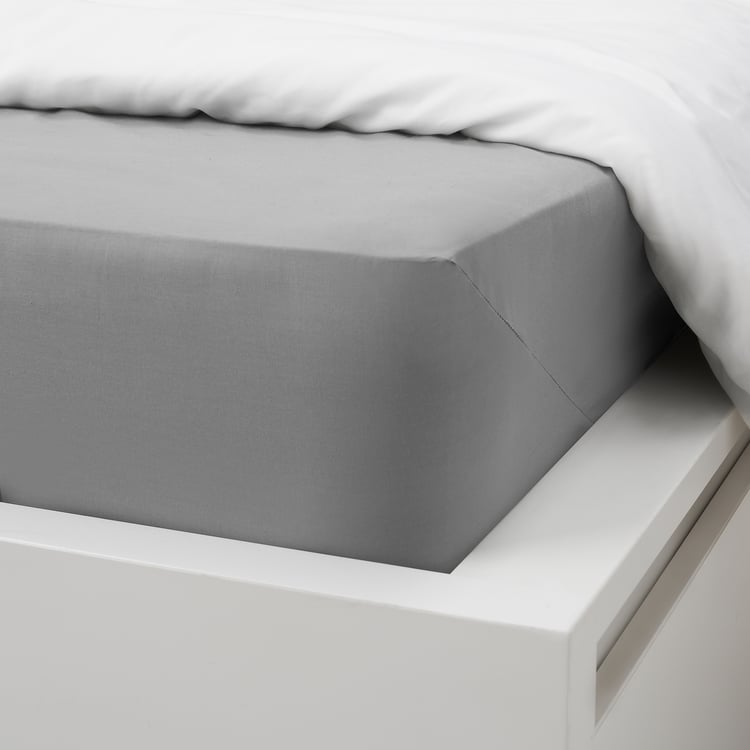 DVALA Juego de sábanas, gris, Matrimonial - IKEA Mexico