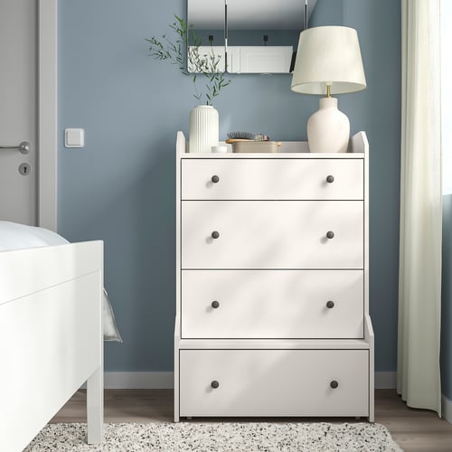 HAUGA Cómoda de 4 cajones, blanco, 70x104 cm - IKEA Mexico