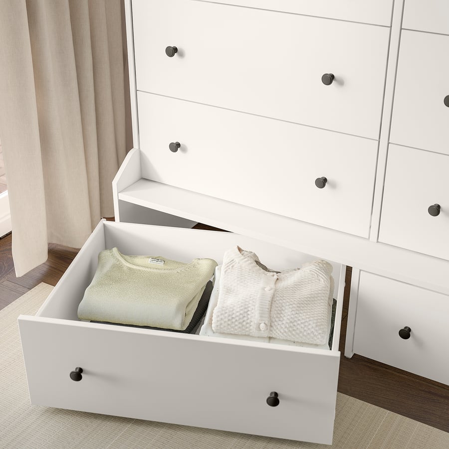 HAUGA Cómoda de 8 cajones, blanco, 138x104 cm - IKEA Mexico