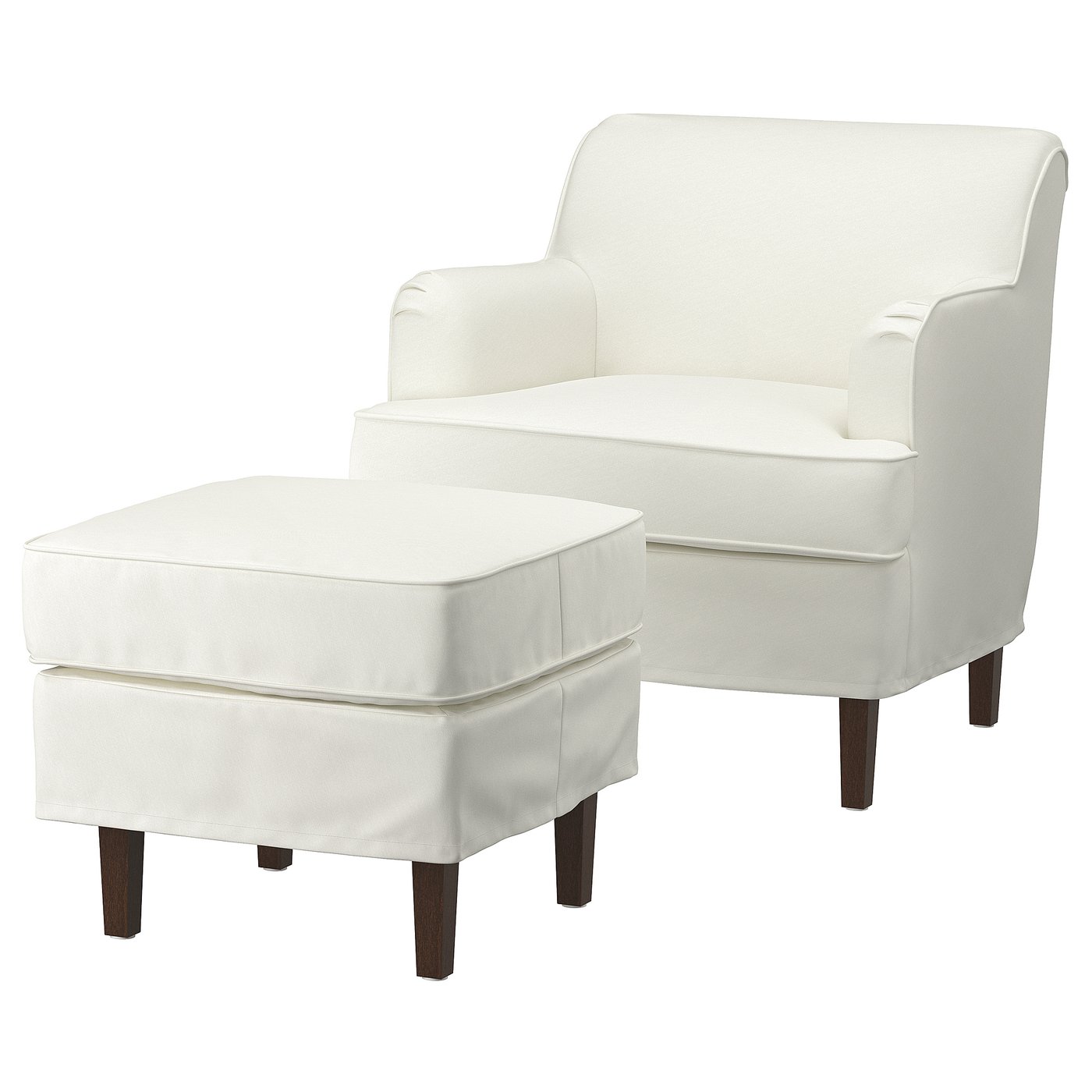 ROCKSJÖN Sillón con taburete, Blekinge blanco - IKEA Mexico