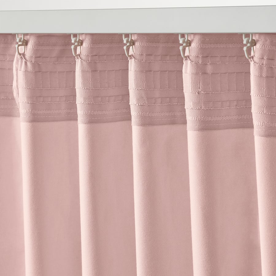 SANELA Cortinas, 1 par, rosa claro/con cinta de fruncir, 140x250 cm ...
