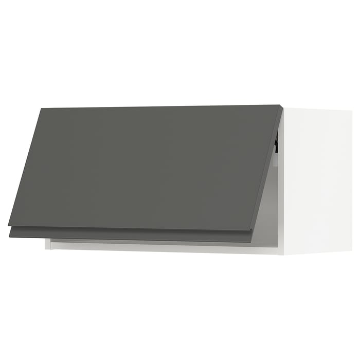 SEKTION Gabinete de pared horizontal, blanco/Voxtorp gris oscuro ...