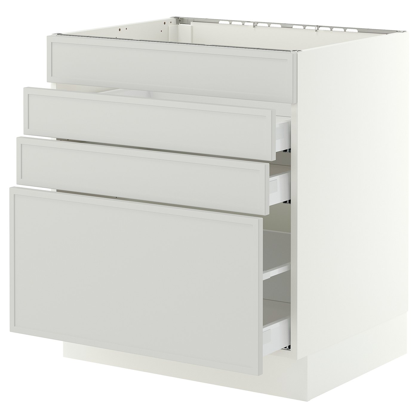 SEKTION / MAXIMERA Gabin bajo p/parilla 3 cajones, blanco/Aspudden gris ...