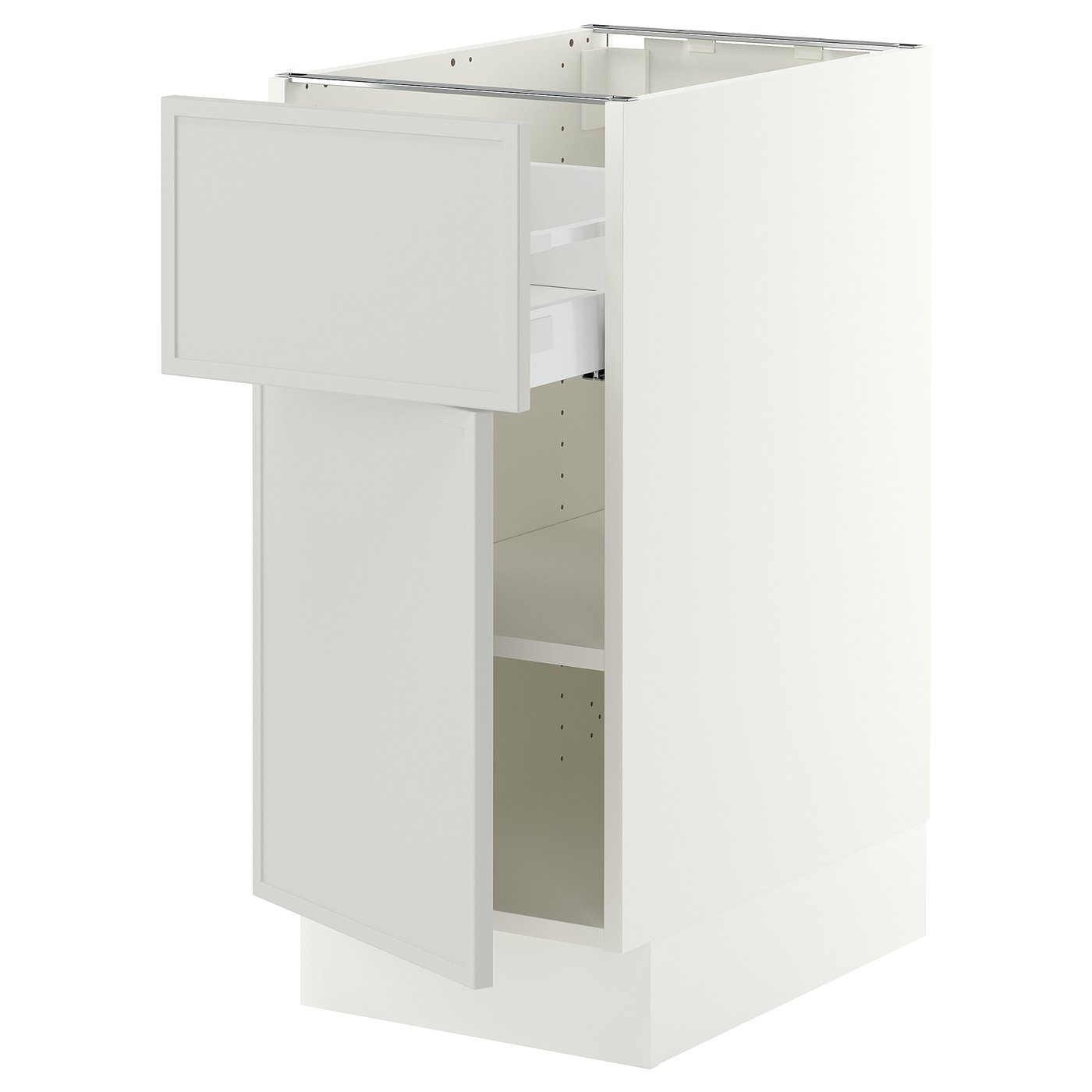 SEKTION / MAXIMERA Gabinete bajo 1 puerta 1 cajón, blanco/Aspudden gris ...