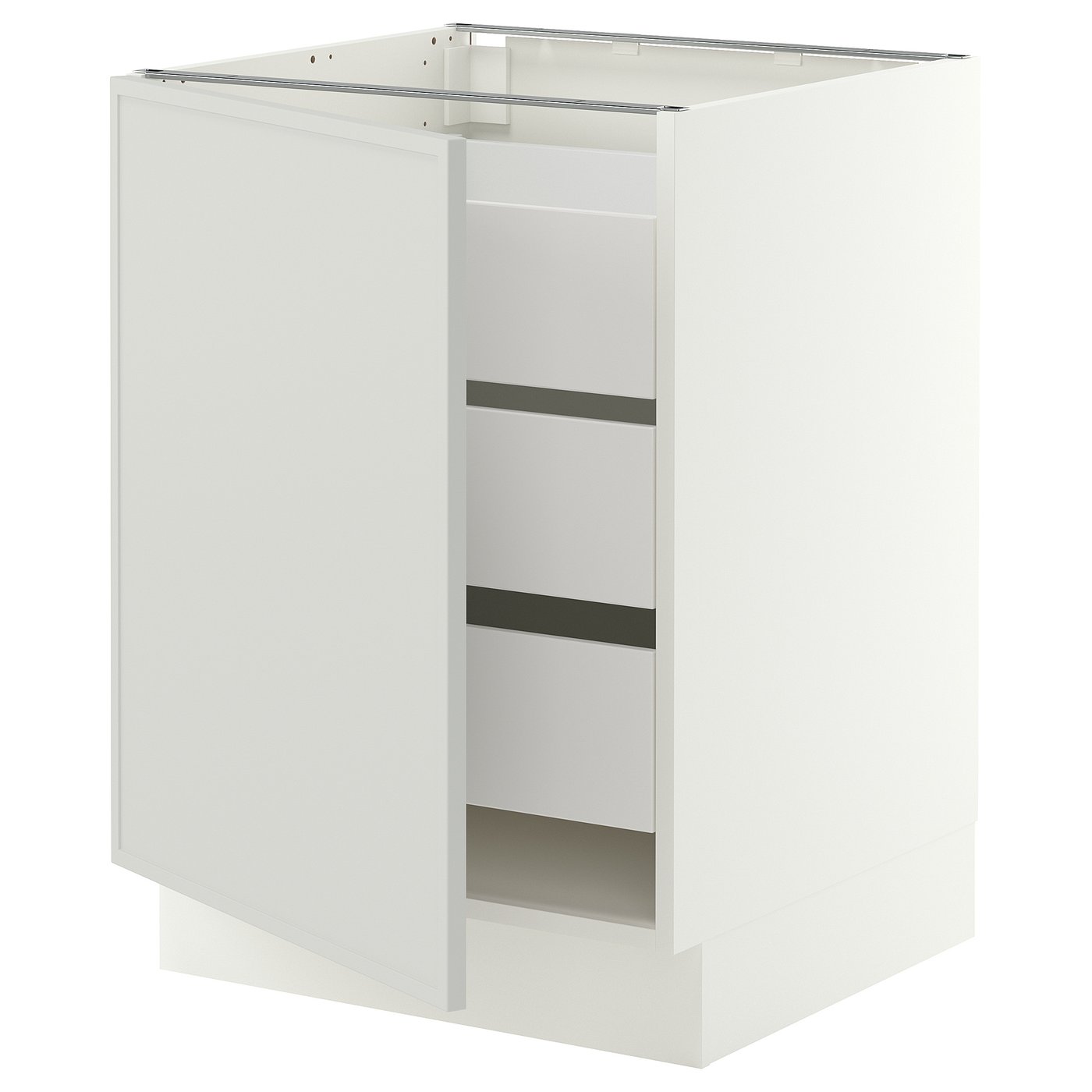 SEKTION / MAXIMERA Gabinete bajo 1 puerta 3 cajones, blanco/Aspudden ...