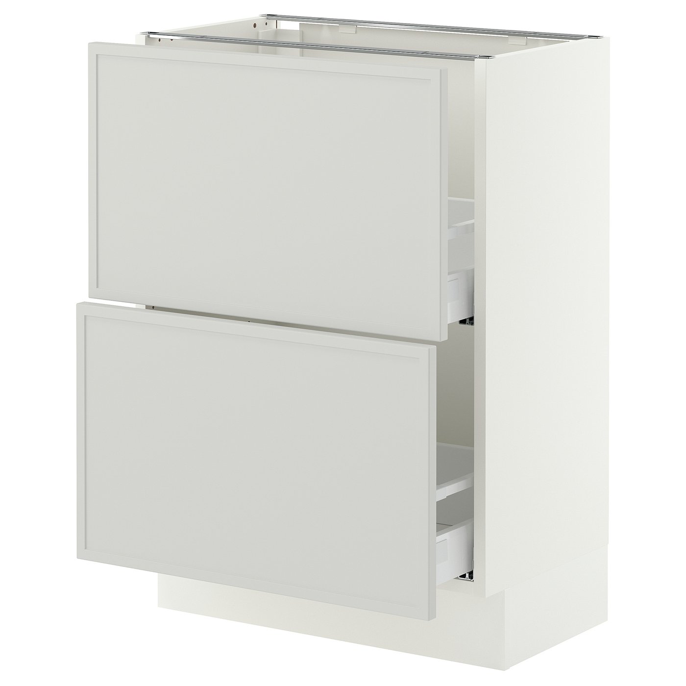 SEKTION / MAXIMERA Gabinete bajo 2 cajones, blanco/Aspudden gris claro ...