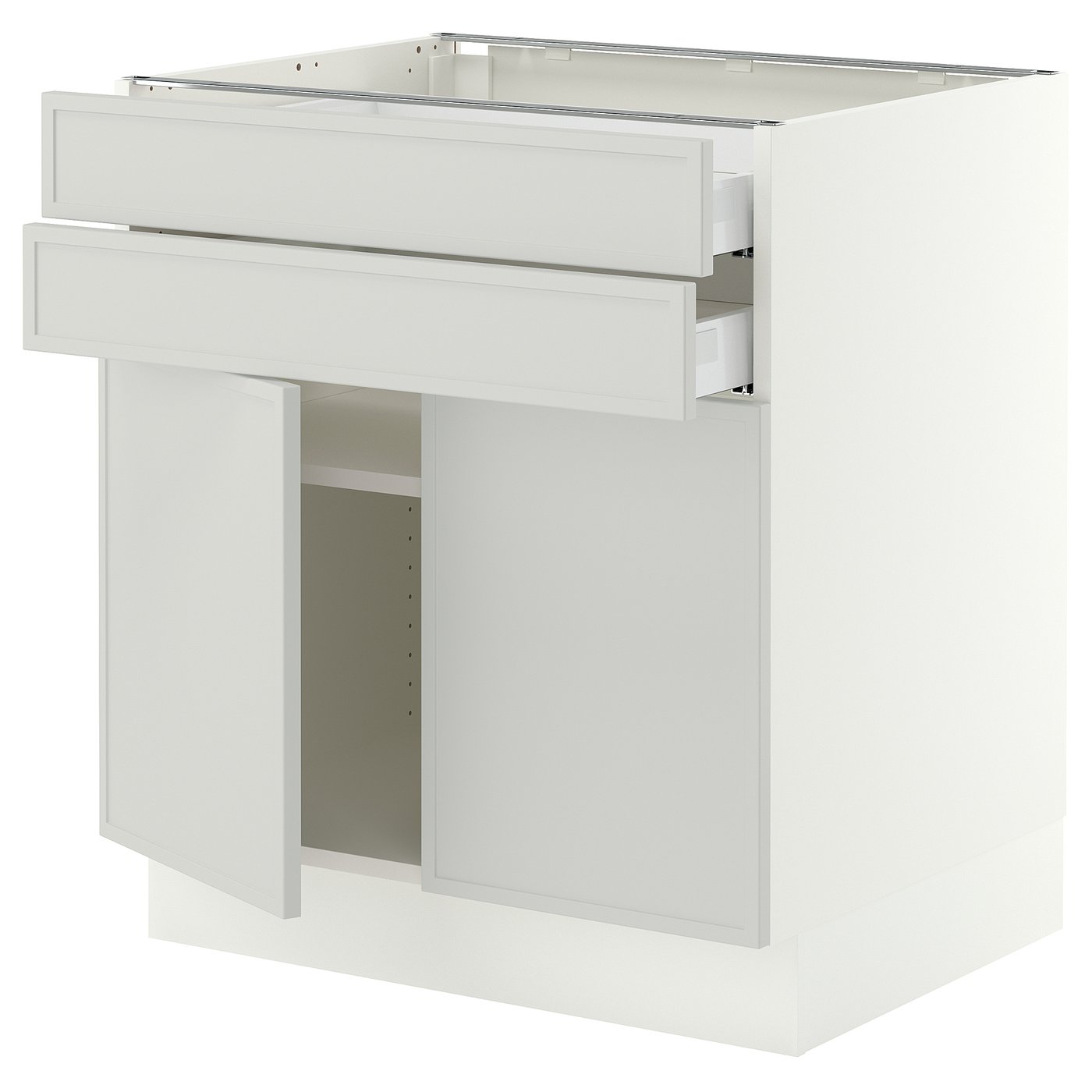 SEKTION / MAXIMERA Gabinete bajo 2 puertas 2 cajones, blanco/Aspudden ...