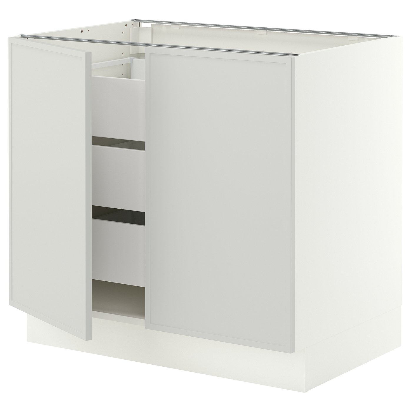 SEKTION / MAXIMERA Gabinete bajo 2 puertas 3 cajones, blanco/Aspudden ...