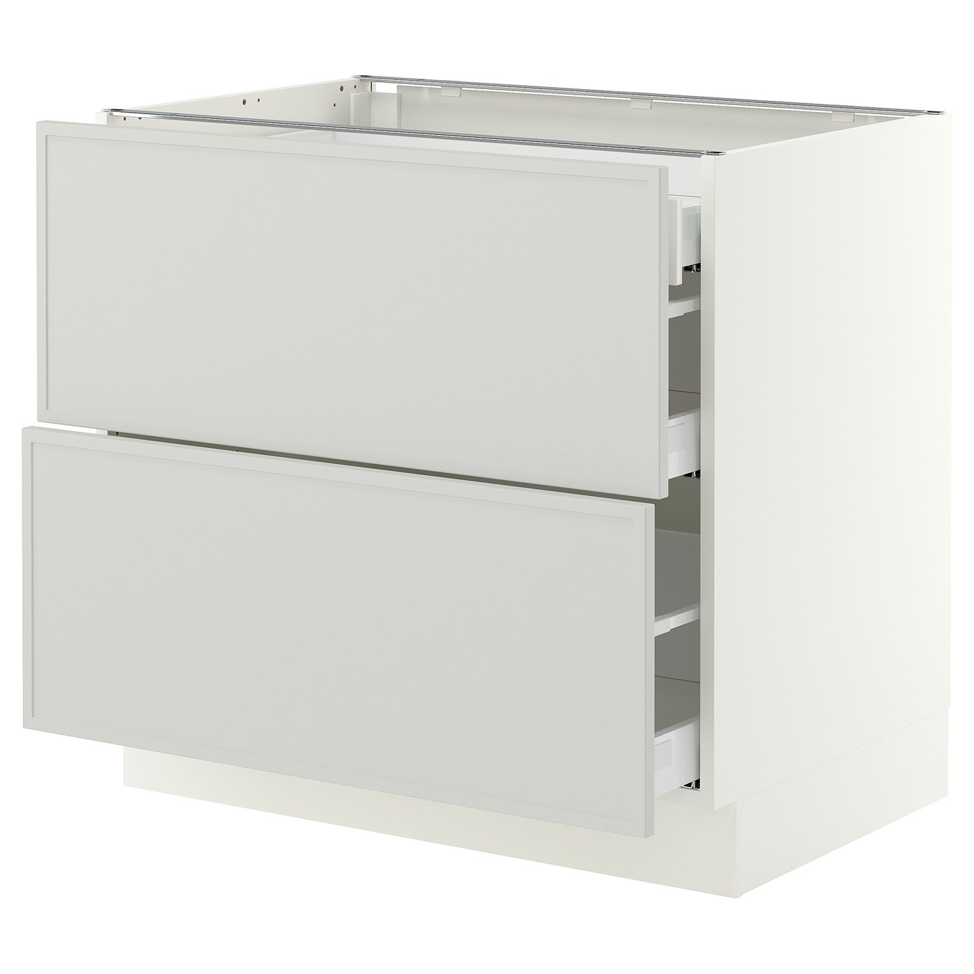 SEKTION / MAXIMERA Gabinete bajo 3 cajones, blanco/Aspudden gris claro ...