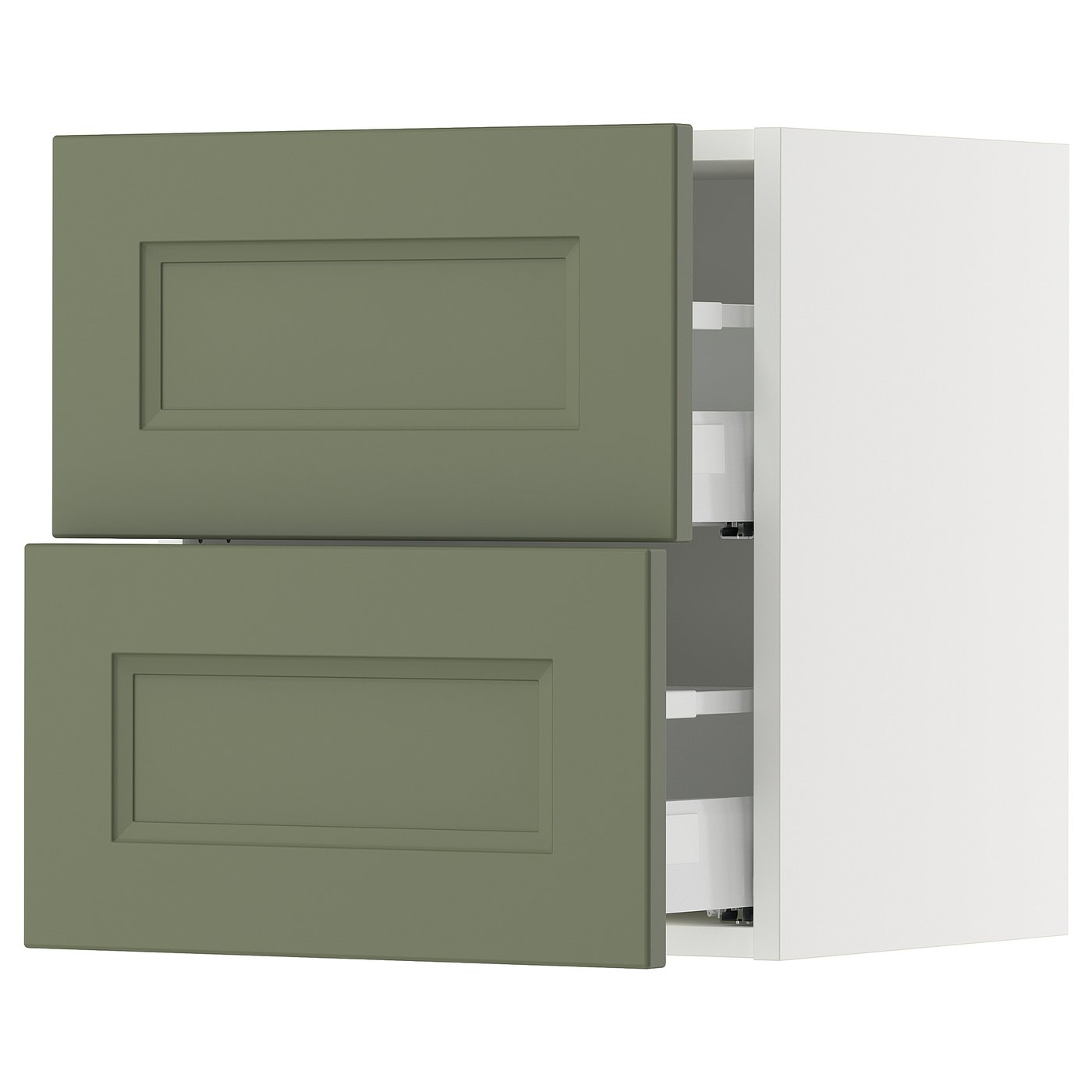 SEKTION / MAXIMERA Gabinete de pared con 2 cajones, blanco/Axstad verde ...