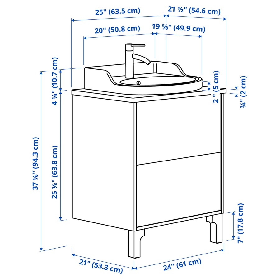 TÄNNFORSEN / RUTSJÖN Mueble de lavabo con cajones/lavabo - IKEA Mexico