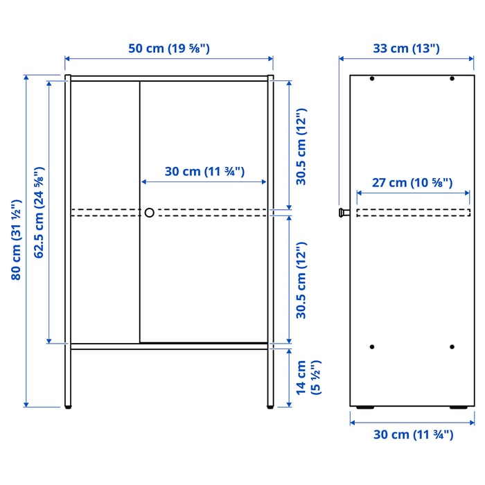 BAGGEBO Cabinet with door, white, 50x30x80 cm - IKEA Malaysia