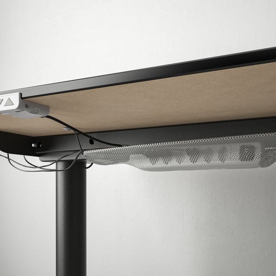 BEKANT desk sit/stand, black stained ash veneer/black, 160x80 cm - IKEA ...