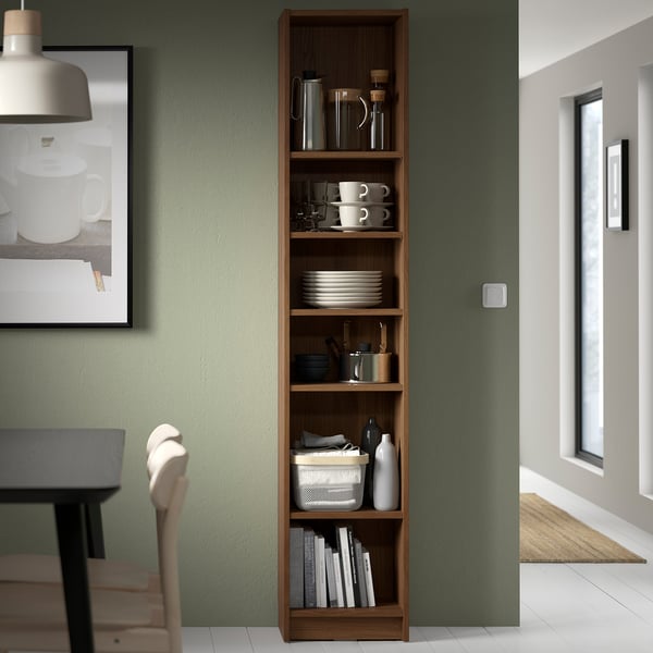 BILLY Bookcase, brown walnut effect, 40x28x202 cm - IKEA