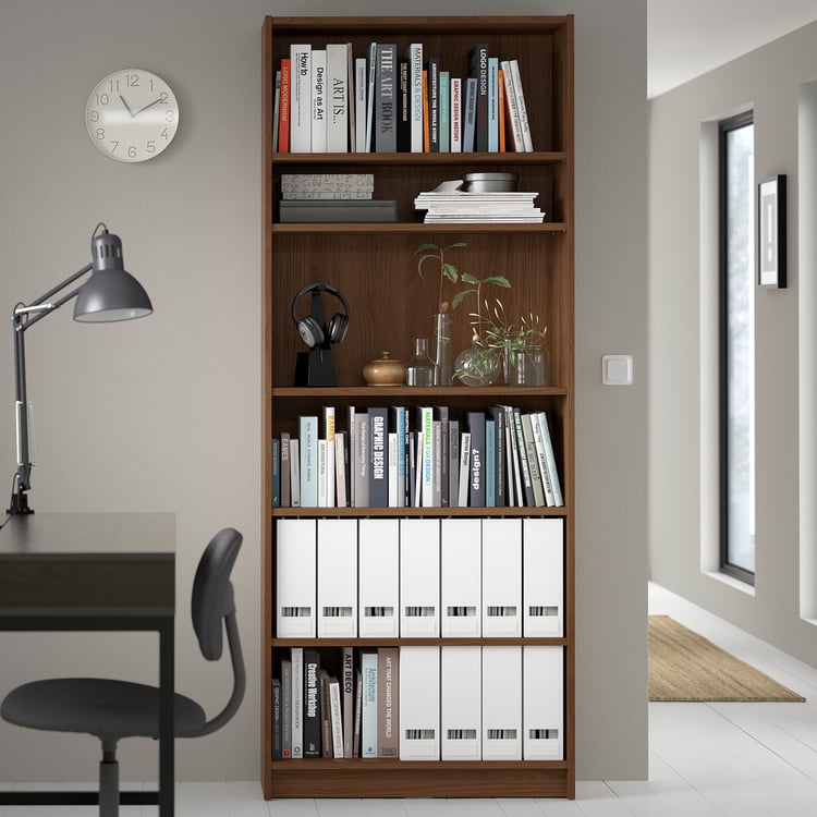 BILLY Bookcase, brown walnut effect, 80x28x202 cm - IKEA