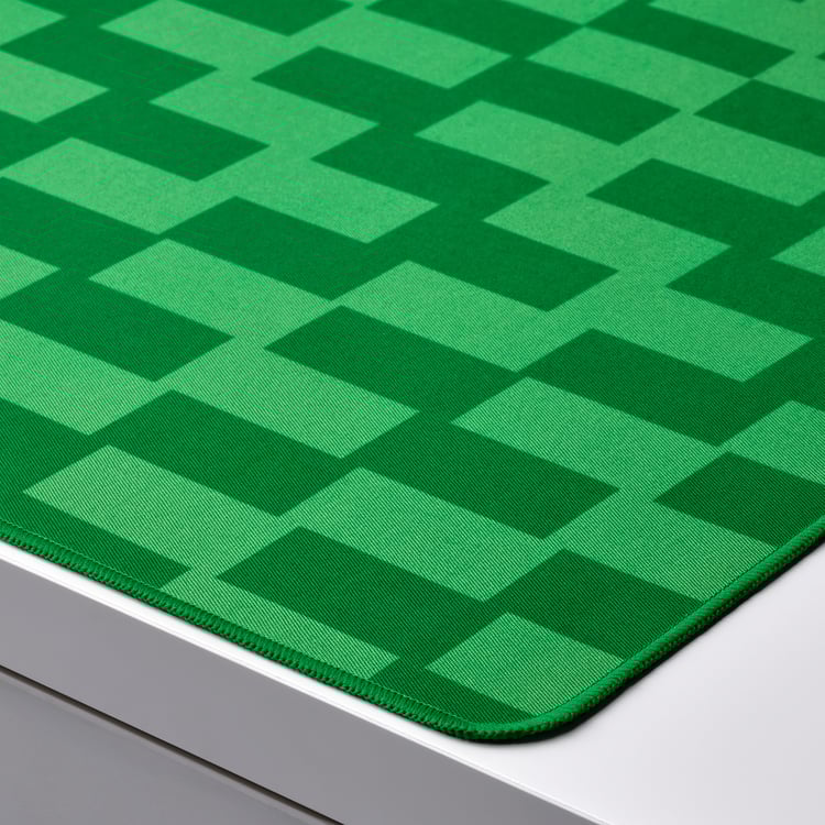 BLÅSKATA gaming mouse pad, green/patterned, 40x80 cm - IKEA Malaysia
