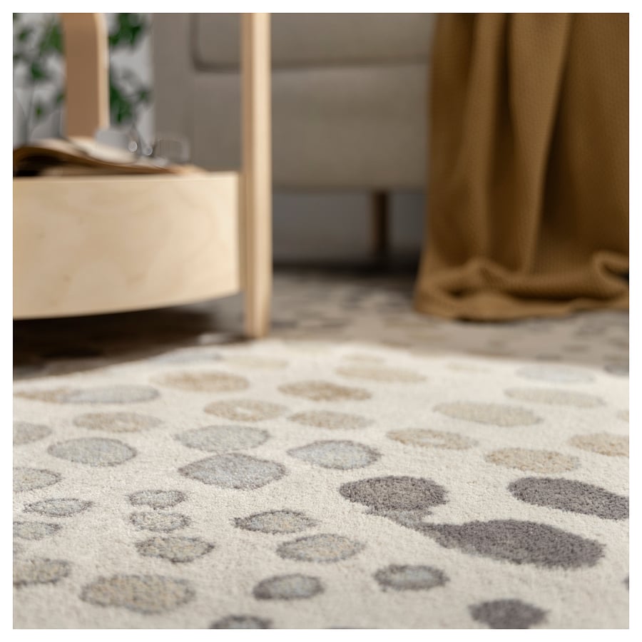 DUBBELFIL rug, low pile, dot pattern/beige, 160x230 cm - IKEA Malaysia