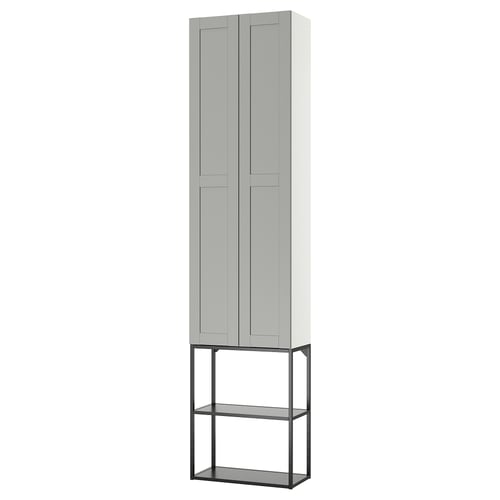 ENHET storage combination, anthracite/grey frame, 60x32x255 cm - IKEA ...