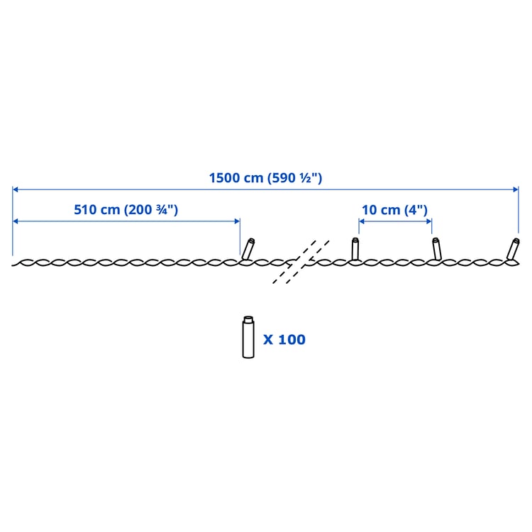 GETKÅL LED lighting chain, outdoor, 15 m - IKEA Malaysia