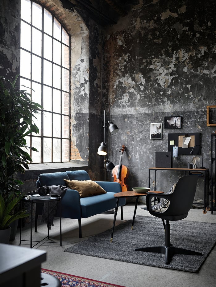 GLOSTAD 2-seat sofa, Knisa medium blue - IKEA Malaysia