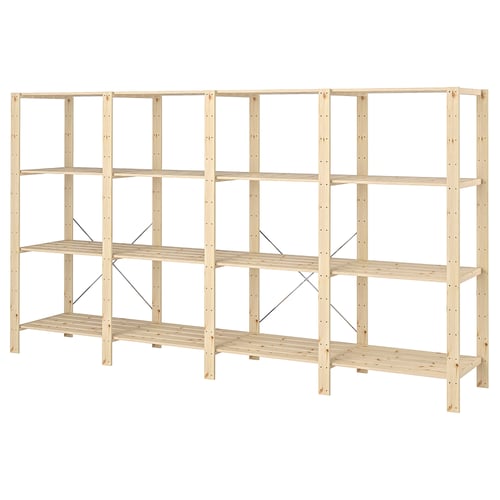 HEJNE 4 sections/shelves, softwood, 307x50x171 cm - IKEA Malaysia