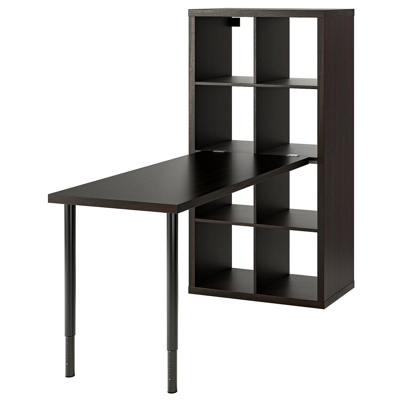 KALLAX / LAGKAPTEN desk combination, black/black-brown, 77x159x147 cm ...