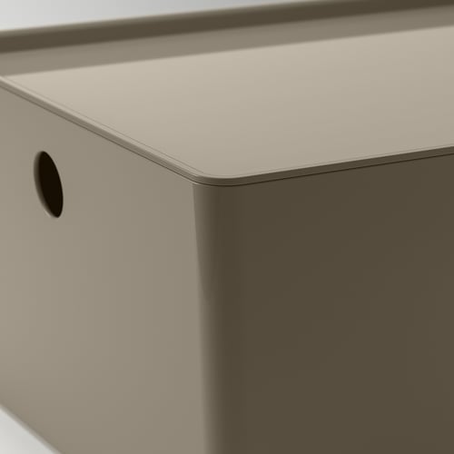 KUGGIS box with lid, dark grey-beige, 26x35x15 cm - IKEA Malaysia