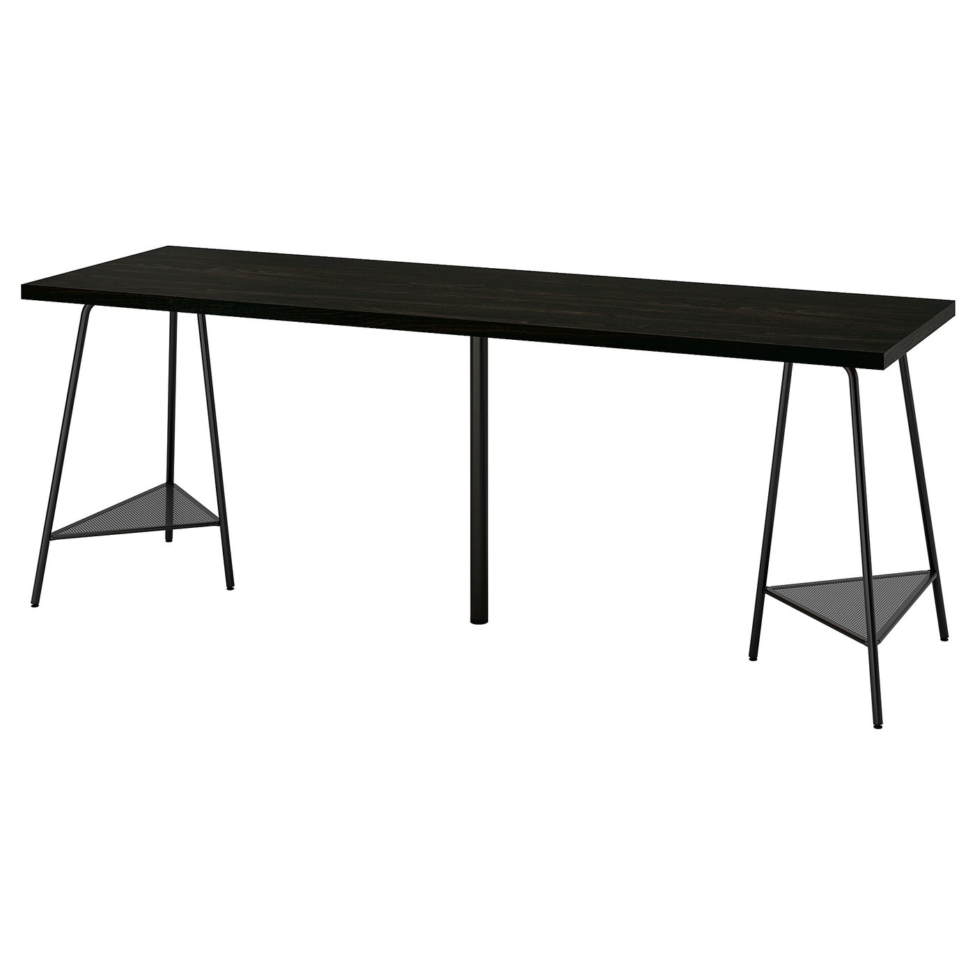LAGKAPTEN / TILLSLAG desk, black-brown/black, 200x60 cm - IKEA Malaysia
