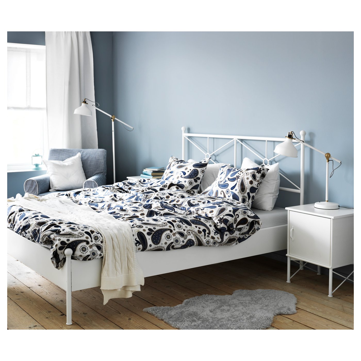 MUSKEN Bedside table, white, 45x58 cm - IKEA Malaysia