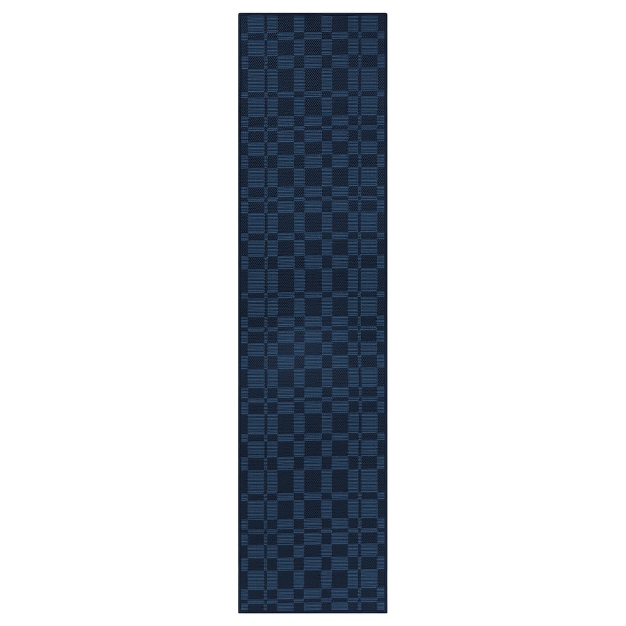 NATTÅG kitchen mat, dark blue/check, 45x180 cm - IKEA Malaysia