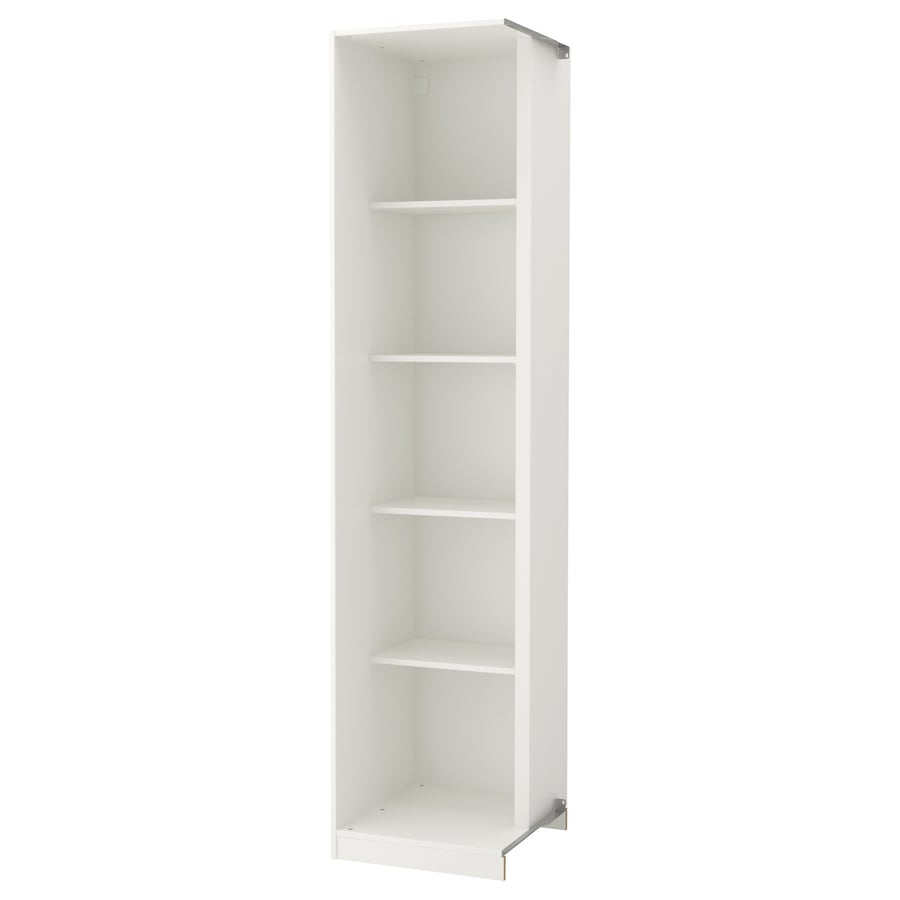 PAX add-on corner unit with 4 shelves, white, 53x58x236 cm - IKEA Malaysia