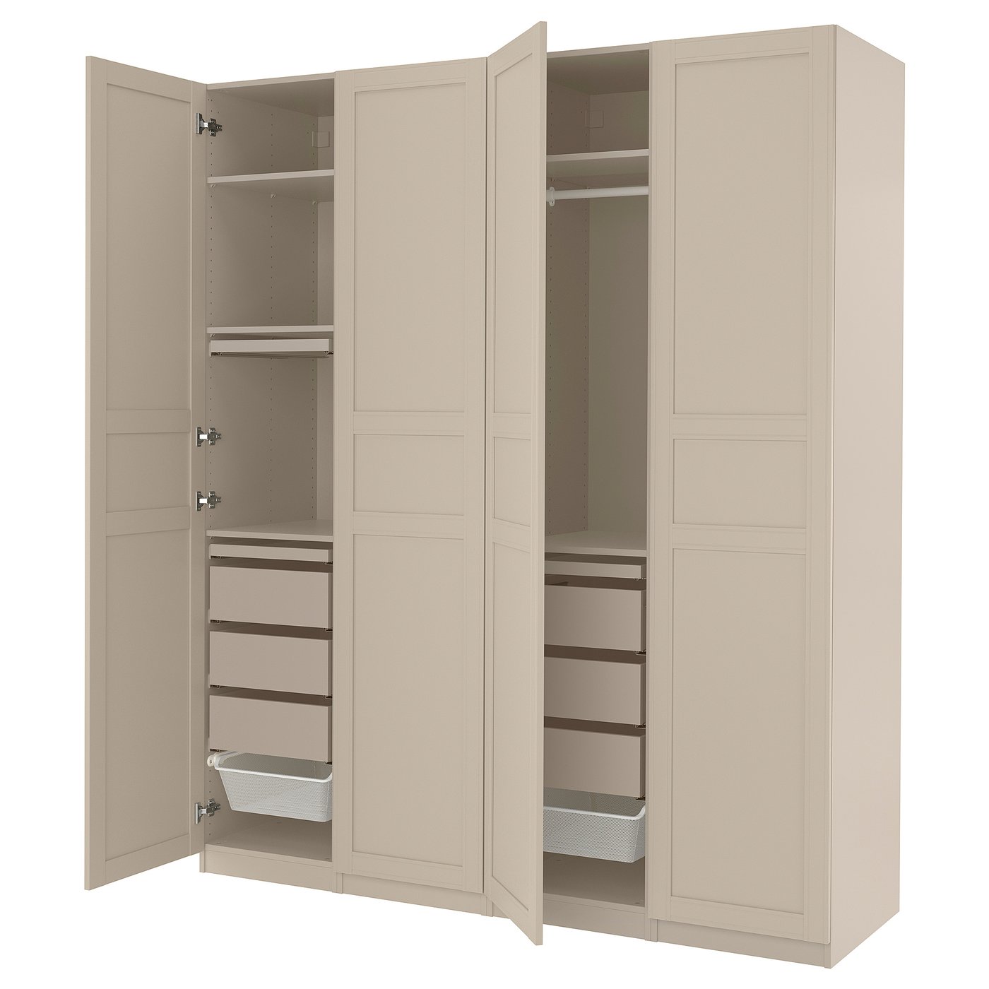 PAX / FLISBERGET wardrobe combination, grey-beige/light beige ...