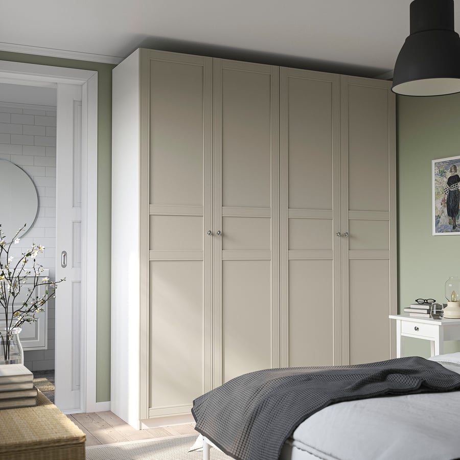 PAX / FLISBERGET wardrobe, white/light beige, 200x60x236 cm - IKEA Malaysia