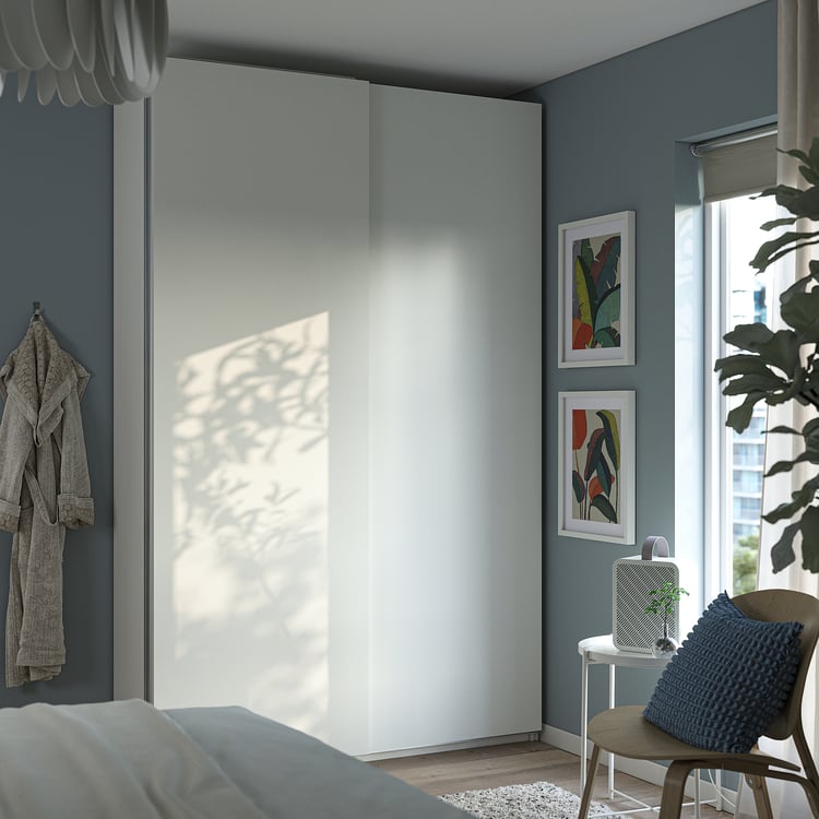 PAX / HASVIK wardrobe combination, white/white, 150x43x236 cm - IKEA ...