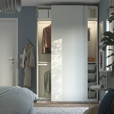 PAX / HASVIK wardrobe combination, white/white, 150x43x236 cm - IKEA ...