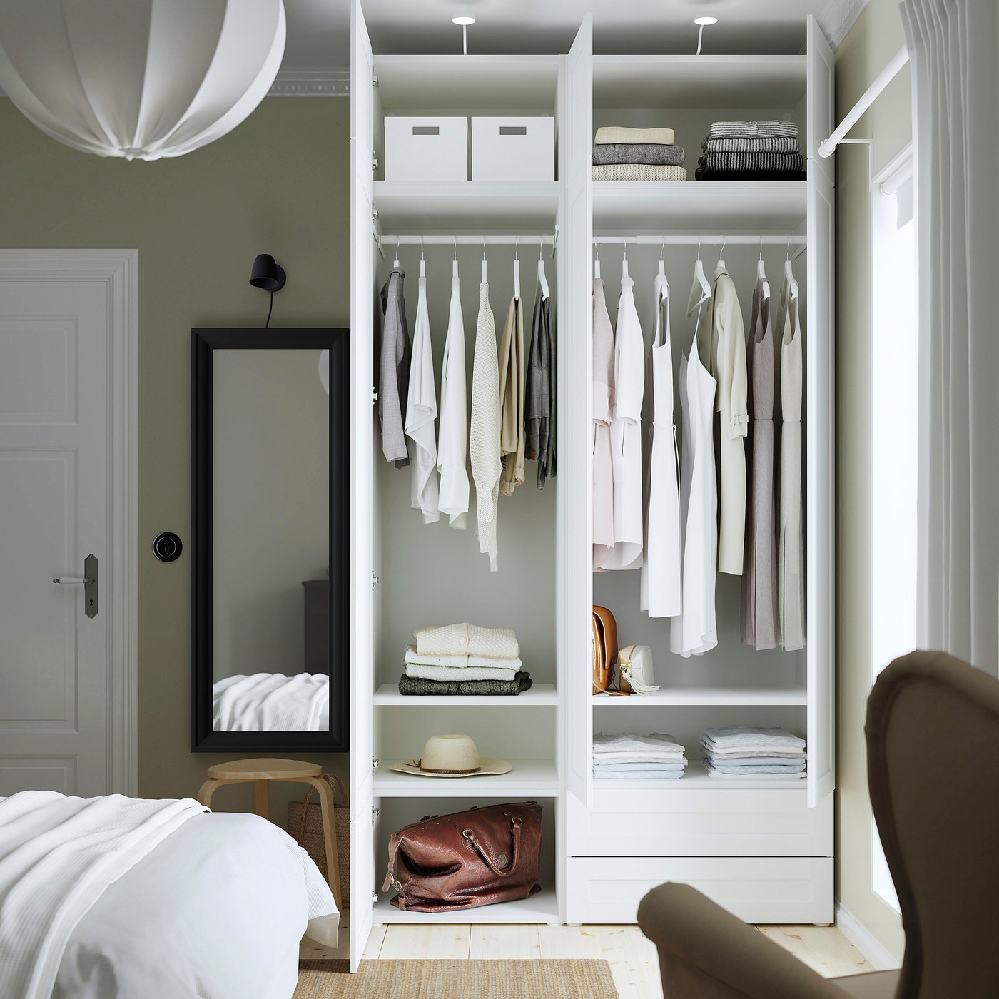 PLATSA wardrobe combination white Sannidal white 140x57x261 cm IKEA Malaysia