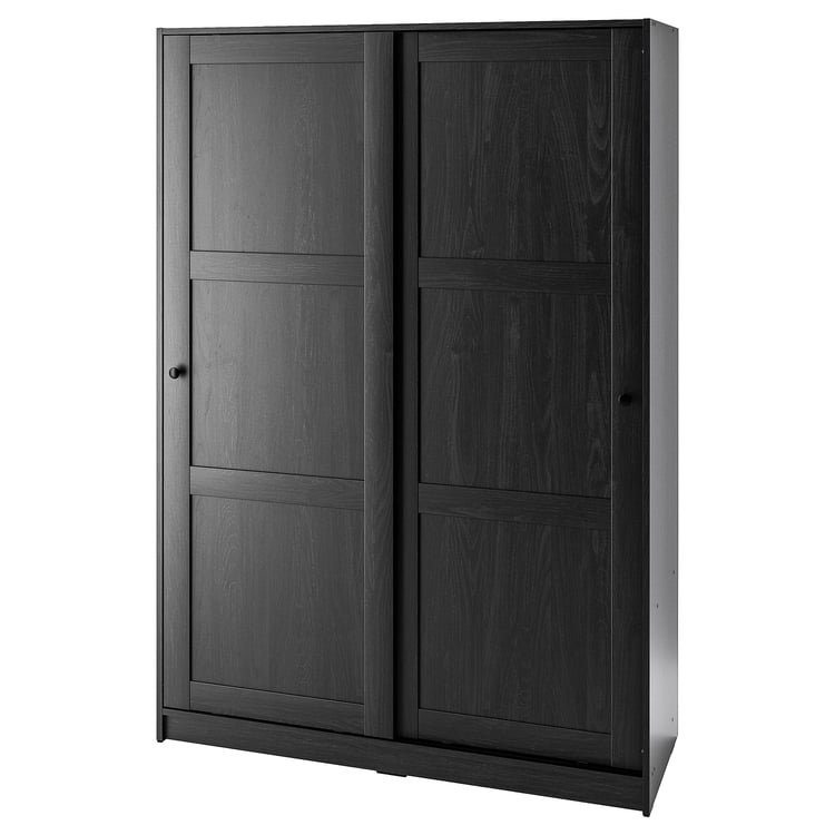 RAKKESTAD wardrobe with sliding doors, black-brown, 117x176 cm - IKEA ...