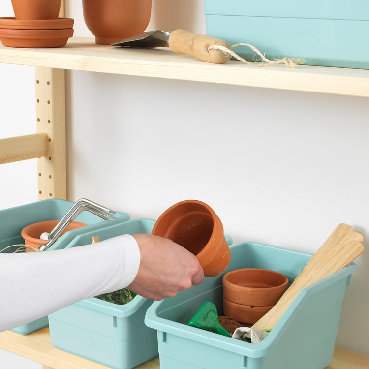 SOCKERBIT Storage box, light blue, 19x26x15 cm - IKEA