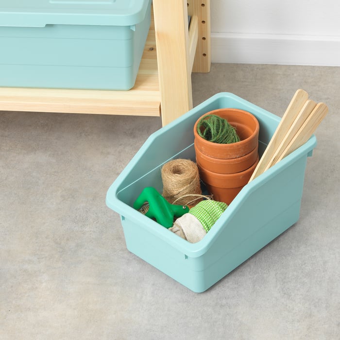 SOCKERBIT Storage box, light blue, 19x26x15 cm - IKEA