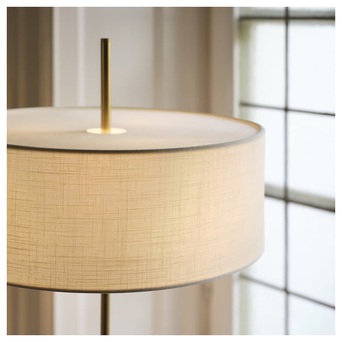 STOCKHOLM 2025 table lamp, white textile/brass-plated, 65 cm - IKEA ...