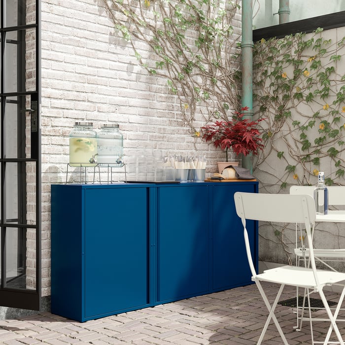 SUNDSÖ cabinet, dark blue outdoor/indoor, 60x35x86 cm - IKEA Malaysia