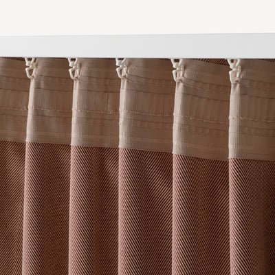 TIBAST room darkening curtains, 1 pair, dark red/with heading tape ...