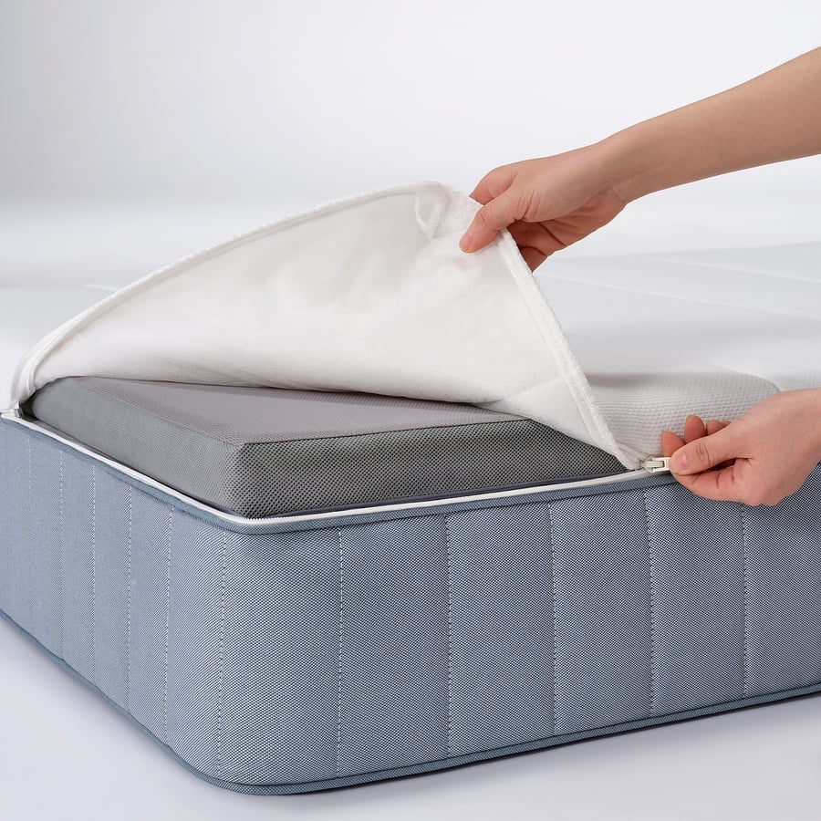VALLBERGET pocket sprung mattress, with coir super firm/light blue ...