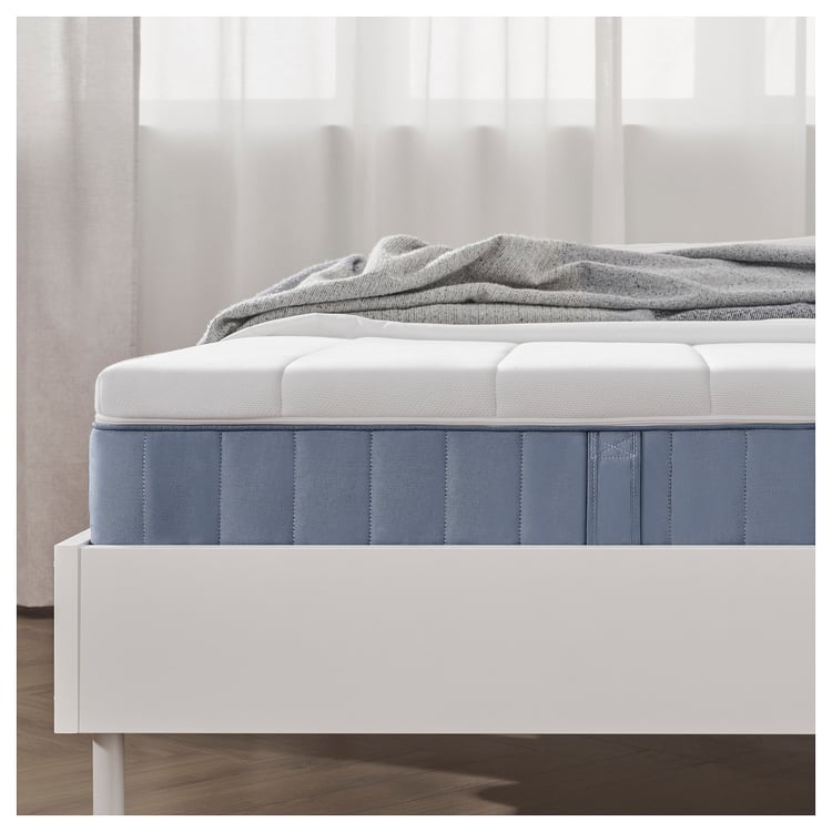 VALLBERGET pocket sprung mattress, with coir super firm/light blue ...