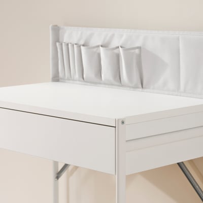 BRUKSVARA meja solek, putih/kelabu muda, 68x40 cm - IKEA Malaysia