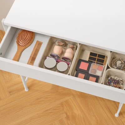 BRUKSVARA meja solek, putih/kelabu muda, 68x40 cm - IKEA Malaysia